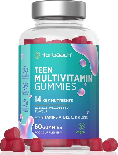 HORBAACH MULTIVITAMIN GUMMIES for Teenagers 60 Count A-Z Multivitamin ...