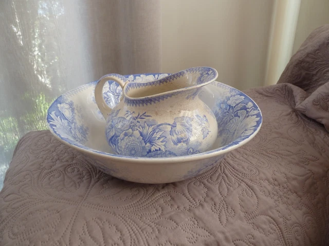 ANCIEN BROC ET cuvette toilette U et C Sarreguemines modèle Jardinière ...