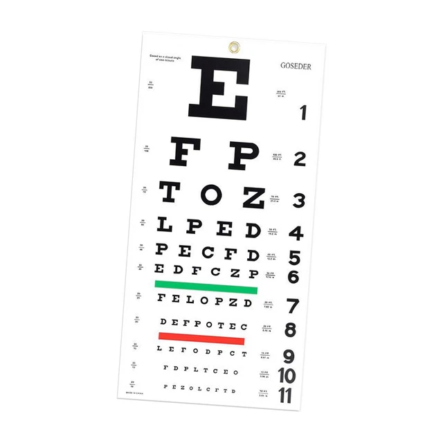 EYE CHART ECO Friendly Eye Test Wall Chart for School Doctor's Office ...