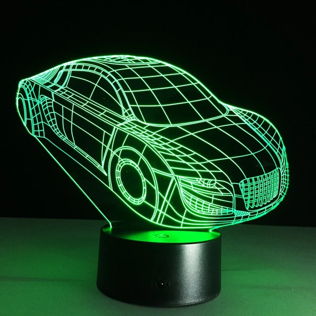 3D LAMP VISUAL Light Effect Touch Switch Colors Changes Night Light ...