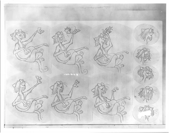 Disney Photostat Model Sheet The Aristocats Russian Cat Poses Animation Art Uf 20592 Picclick Au