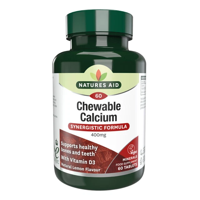 NATURES AID CALCIUM Chewable 400Mg With D3 Supplements £11.45 - PicClick UK