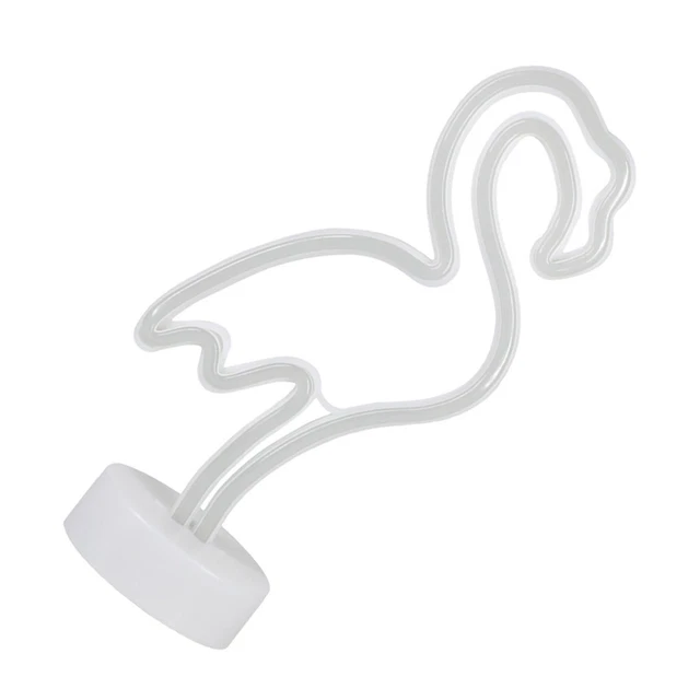NORDIC STYLE NIGHT Light Desktop LED Flamingo Shaped Neon Light without ...