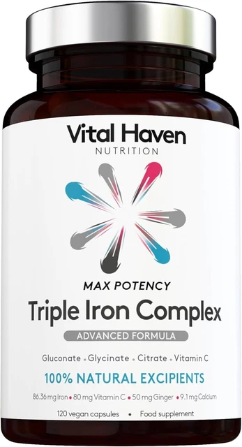 COMPLEX TRIPLE ACTION Formula Iron GlycinateI+Citrate+Gluconate Max ...