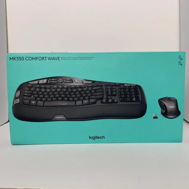 LOGITECH MK550 WIRELESS Comfort Wave Keyboard Mouse Combo – New In Box ...