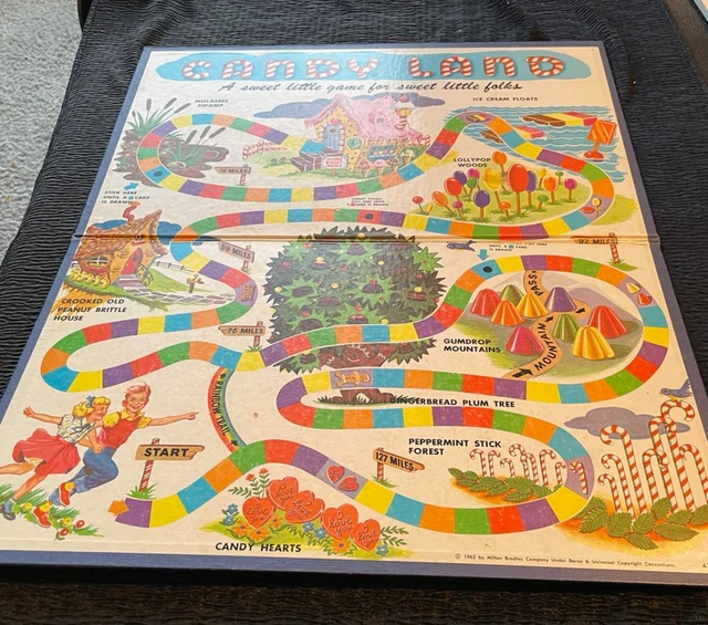 VINTAGE 1962 CANDY Land Game BOARD ONLY by Milton Bradley #4700-X $10. ...