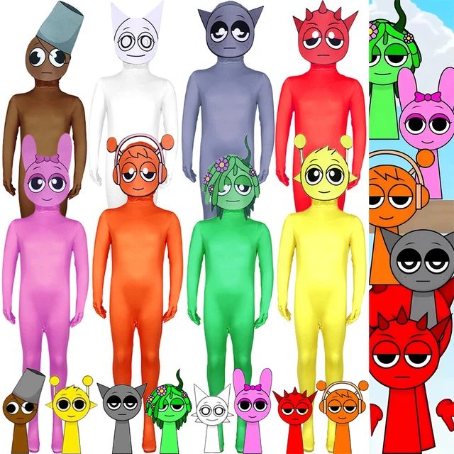 COSPLAY INCREDIBOX SPRUNKI Kids Adults Jumpsuits Headwear Mask Costumes ...