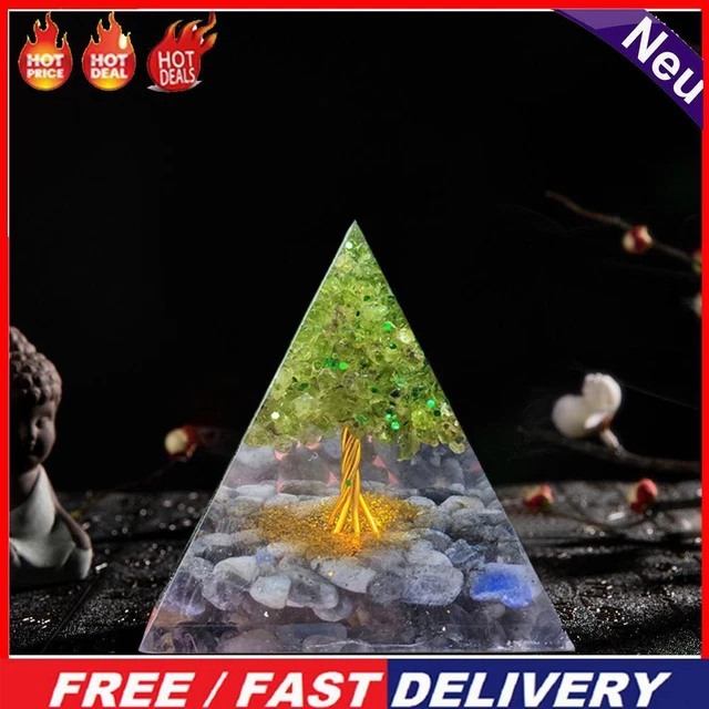 CRYSTAL ENERGY PYRAMID Tree of Prosperity Mold Wealth Heal Gem EUR 8,22 ...