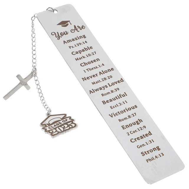 GRADUATION CEREMONY STAINLESS Steel Cross And Cap Bookmark Suitable For ...