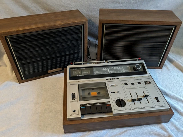VINTAGE SONY CF-620 Stereo Cassette Recorder AM-FM Receiver Radio 1973 ...
