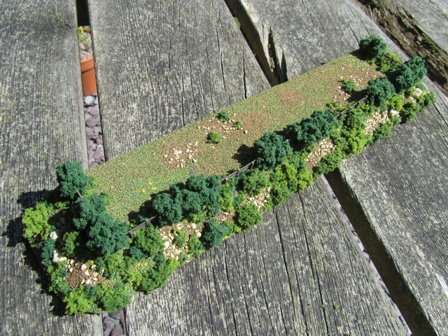 N GAUGE MODEL railway layout low relief hill scenery with field fencing ...