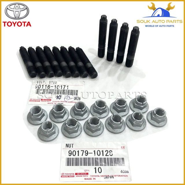 90116-10171 - 90179-10128 Genuine Toyota EXHAUST MANIFOLD NUT BOLT(STUD ...