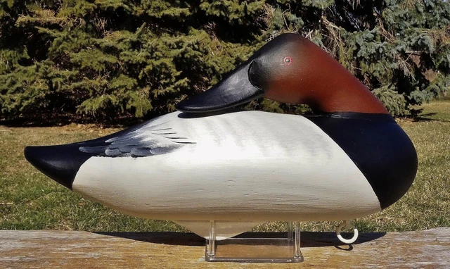 MINT &RARE PREENER& SIGNED c1980 CHARLIE JOINER "DRAKE" Wood Duck Decoy ...