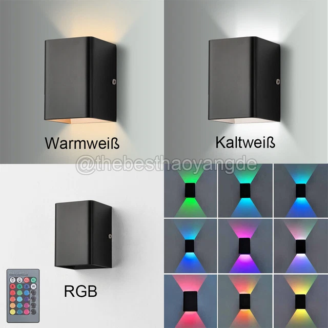 WANDLAMPE CUBE WÜRFEL LED Wand Leuchte Lampe Up Down Flur Innen Zimme ...