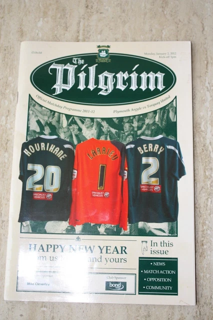 PLYMOUTH ARGYLE V TORQUAY UNITED FOOTBALL PROGRAMME Magazine Mon 2nd ...