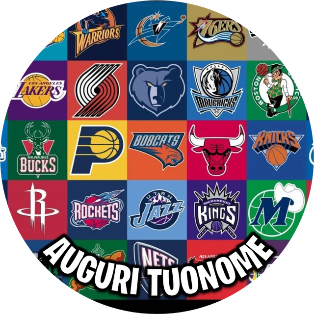 CIALDA BASKET NBA RETTANGOLARE/ROTONDA Ostia Per Torta con NOME EUR 7 ...