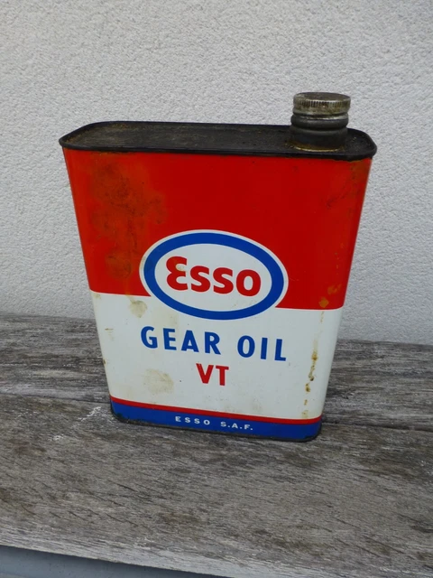 ANCIEN BIDON ESSO GEAR OIL VT HUILE MOTEUR OIL CAN DECO GARAGE ...