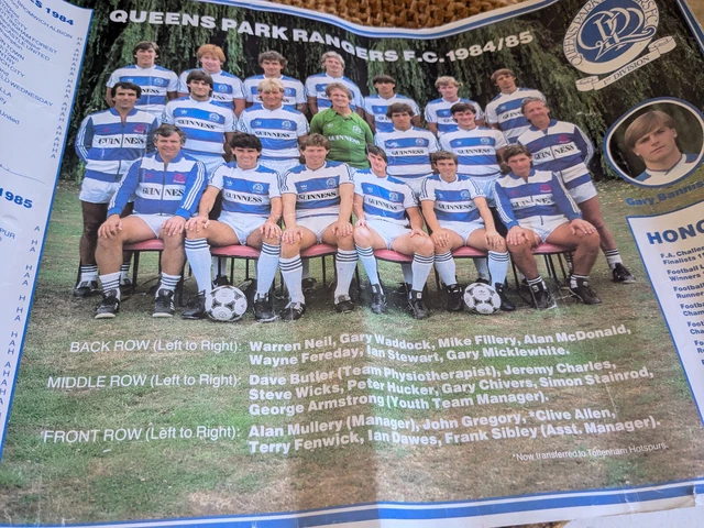 RARE ORIGINAL GUINNESS QPR Fixture Squad Poster Advertising VINTAGE ...
