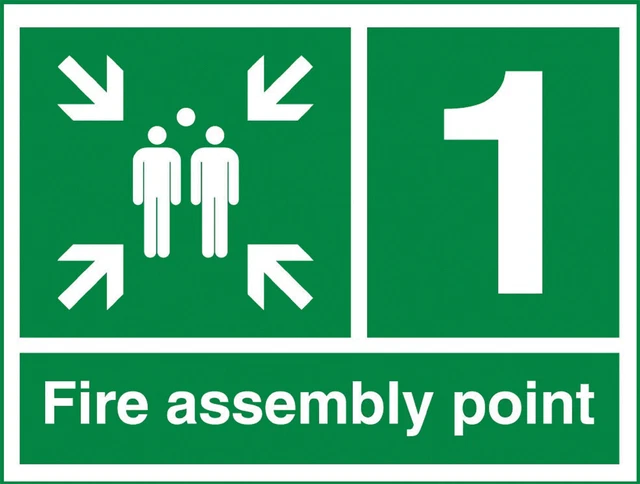 METAL FIRE ASSEMBLY Point Sign Work Office Signs Fire Safety Shop Site ...