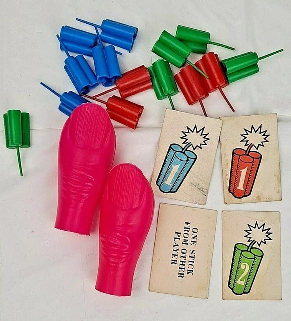 VINTAGE MILTON BRADLEY Dynamite Shack Game PARTS Cards, Thumbs ...