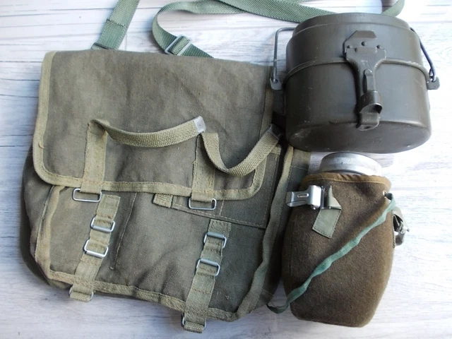 GENUINE POLISH ARMY SET CANTEEN-MESS KIT-CANVAS-Military Surplus-USED ...