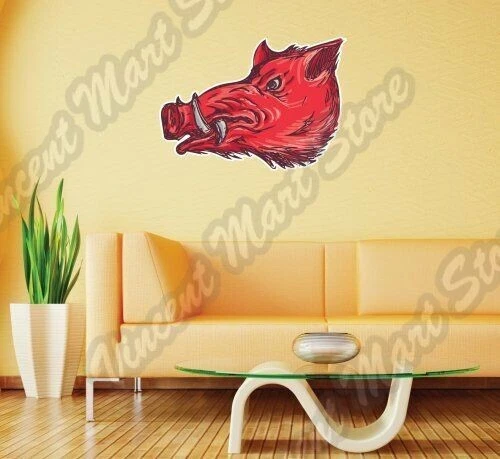 WILD BOAR HOG Feral Pig Head Razorback Wall Sticker Room Interior Decor ...
