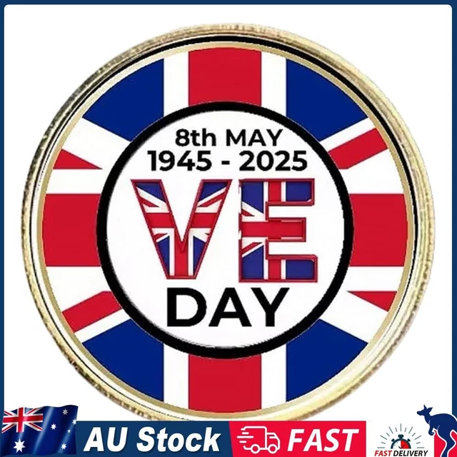 VE DAY 80TH Anniversary Pin Badge VE Day Badge Round Badge Memorabilia ...