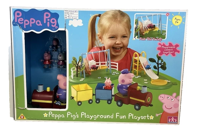 PEPPA PIG'S PLAYGROUND Fun Playset - Grandpa's Train, Swings, Slide and ...