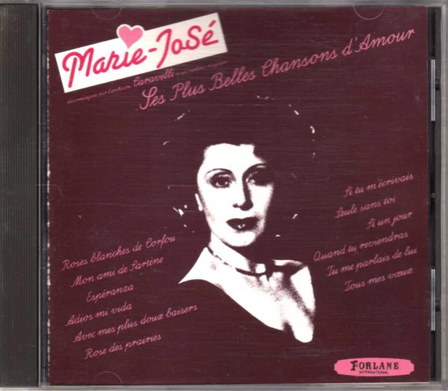 MARIE-JOSÉ - SES Plus Belles Chansons D'amour - CDA - 1988 - Chanson ...