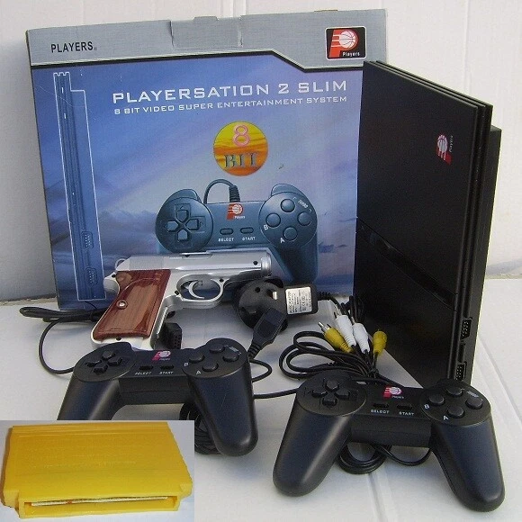 POLYSTATION 2 FAMICOM clone AV Famiclone console 2 pads pistolet léger ...