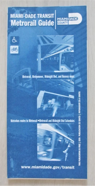 MIAMI DADE METRORAIL Busway Guide Map Timetable (June 2005) Florida FL ...