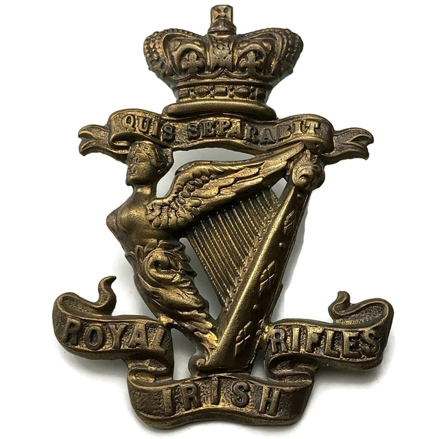 VICTORIAN ROYAL IRISH Rifles Regiment Glengarry Cap Badge - Queen ...