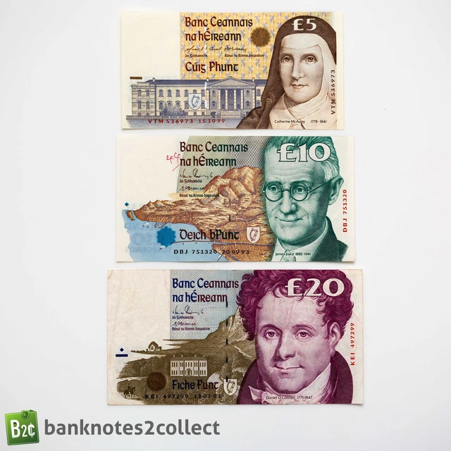 IRELAND: SET OF 3 Irish Punt Banknotes. £0.99 - PicClick UK