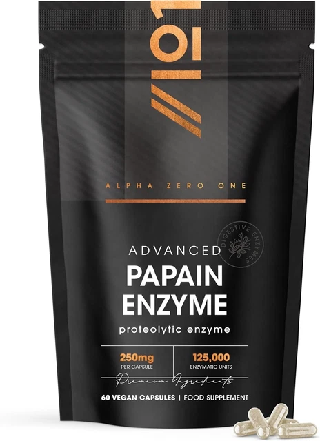 PAPAIN ENZYME 125,000 Enzymatic Units – High Strength Proteolytic ...