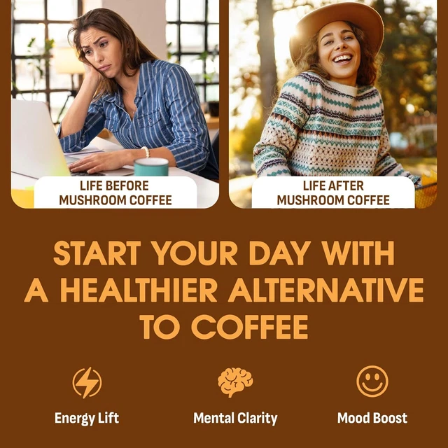 MUSHROOM COFFEE, OVER 10 Superfood Mushrooms with Adaptogens ...