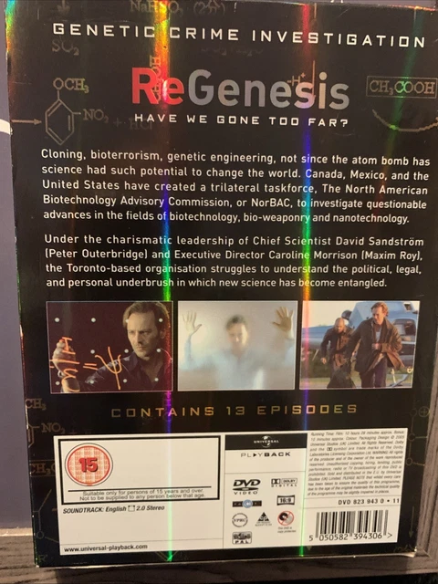 REGENESIS - SERIES 1 DVD Boxset 4 Discs 2005 £4.99 - PicClick UK