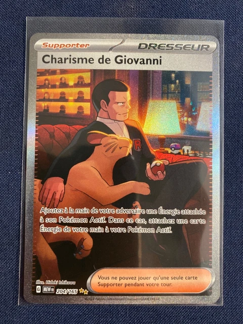 CARTE POKEMON CHARISME DE GIOVANNI 204/165 Full Art FA EV3.5 MEW 151 FR ...