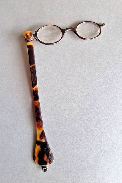 ANCIENNE LUNETTES BINOCLE LORGNON BESICLE style ECAILLE de tortue ...