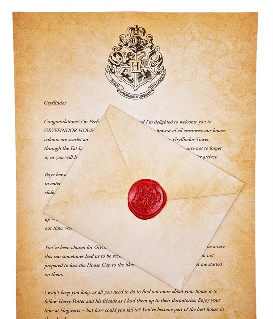 PERSONALISED HOGWARTS WELCOME TO GRYFFINDOR House Letter. Wax Seal ...