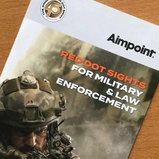 ORIGINAL AIMPOINT FACTORY Brochure/Red Dot Sights For Military & Law ...