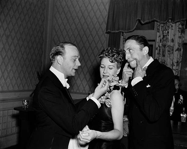 ACTOR MISCHA AUER Makes A Face At Ventriloquist Edgar Bergen 1940S Old ...