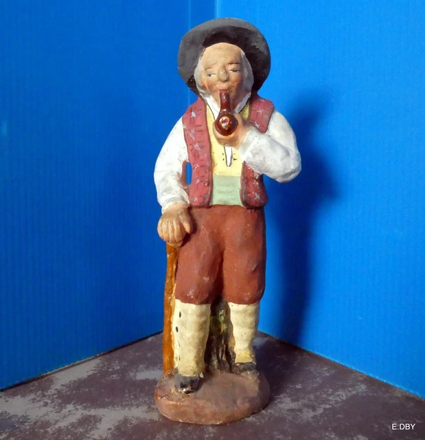 SANTON DE PROVENCE ANCIEN / LE Papé à la pipe 13,5 cm EUR 19,00 ...