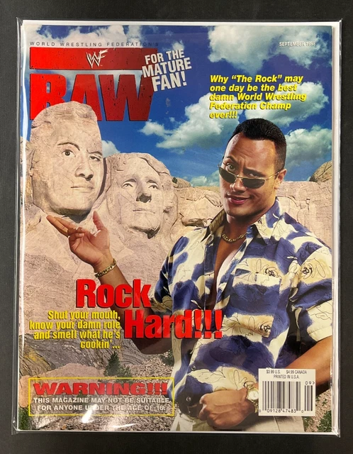 SEPTEMBER 1998 WWF Raw Wrestling Magazine WWE w/Dwayne 'The Rock' 'Rock ...