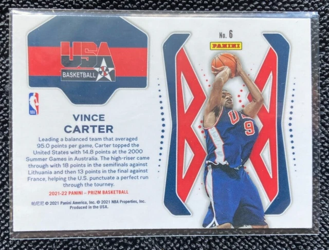 2021-22 PANINI PRIZM Basketball Vince Carter Team USA Basketball Insert ...