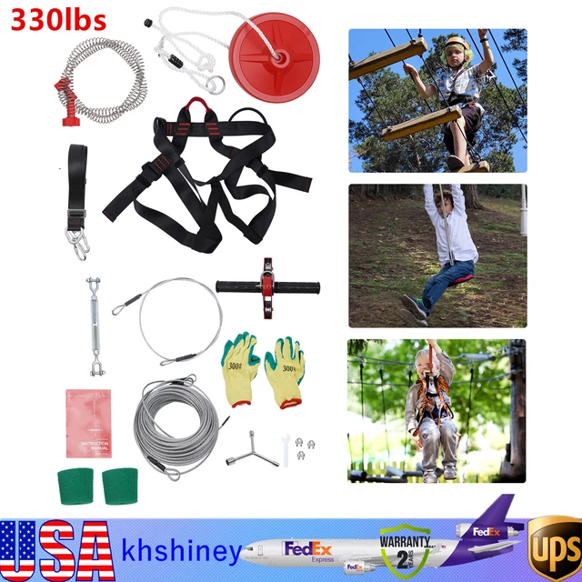 HEAVY DUTY 48M Adult Complete ZipLine, Zip Wire Rope Kit Great for ...