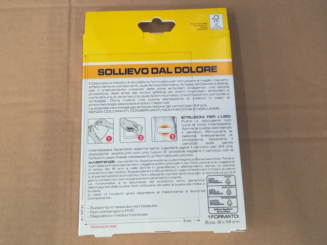 CEROTTI ANTIDOLORIFICI TERAPEUTICI Sollievo Calore Terapeutico 5 Pz ...