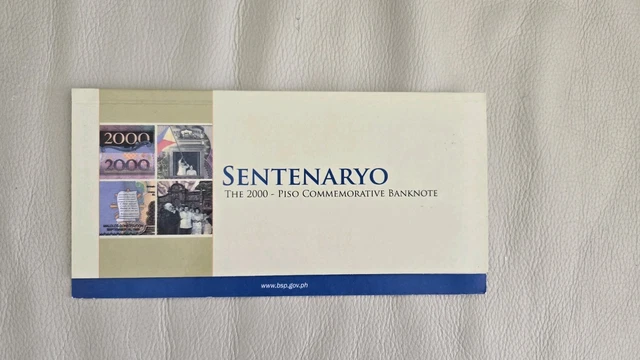 2000 PISO SENTENARYONG Salapi Commemorative Banknote Philippines Peso ...