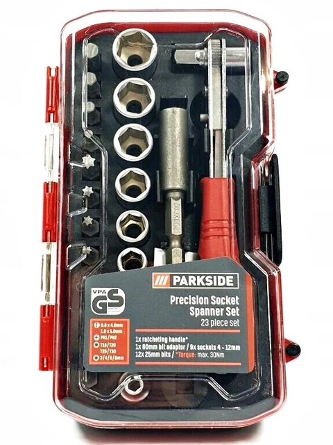 PARKSIDE RATCHET BIT and Socket Set 23 Piece Drive Brand New P&P Free £ ...