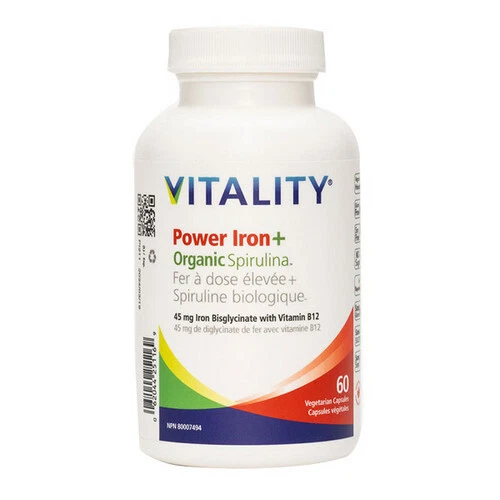 VITALITY POWER IRON + Spirulina 60 VegCaps By Vitality £31.63 - PicClick UK
