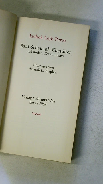 126434 ISAAC LEIB Peretz BAAL SCHEM ALS EHESTIFTER UND ANDERE ...